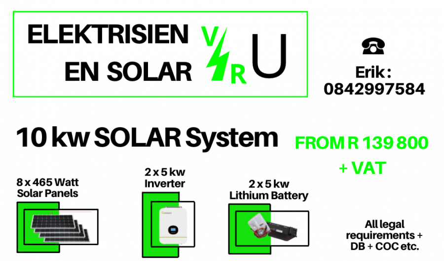 Elektrisien en Solar – Al jou solar en elektriese benodighede